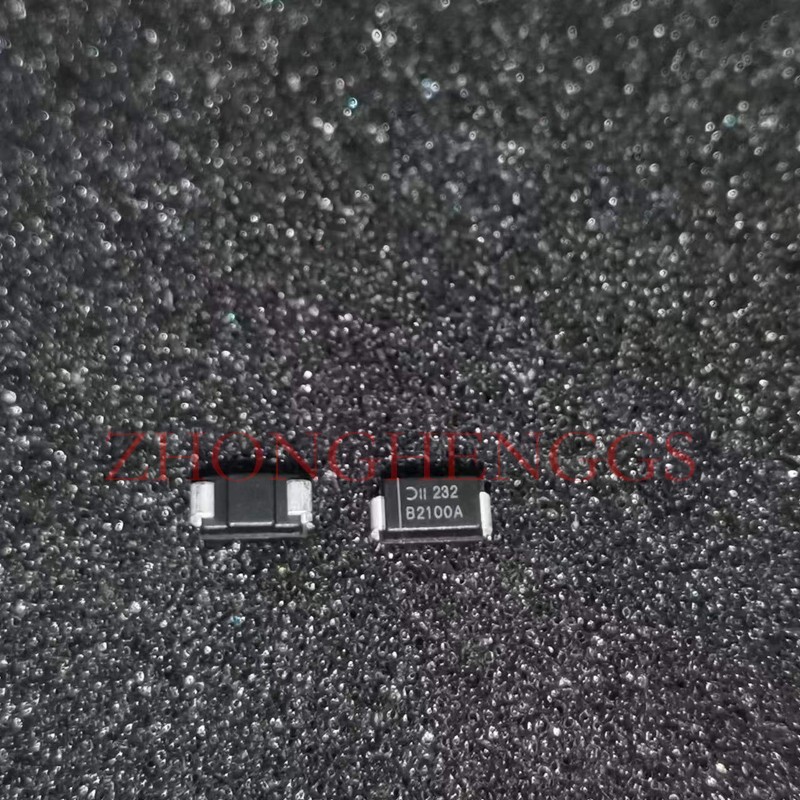 10PCS B2100A-13-F DIODES 100V 790mV@2A 2A SMA(DO-214AC) Schottky ...