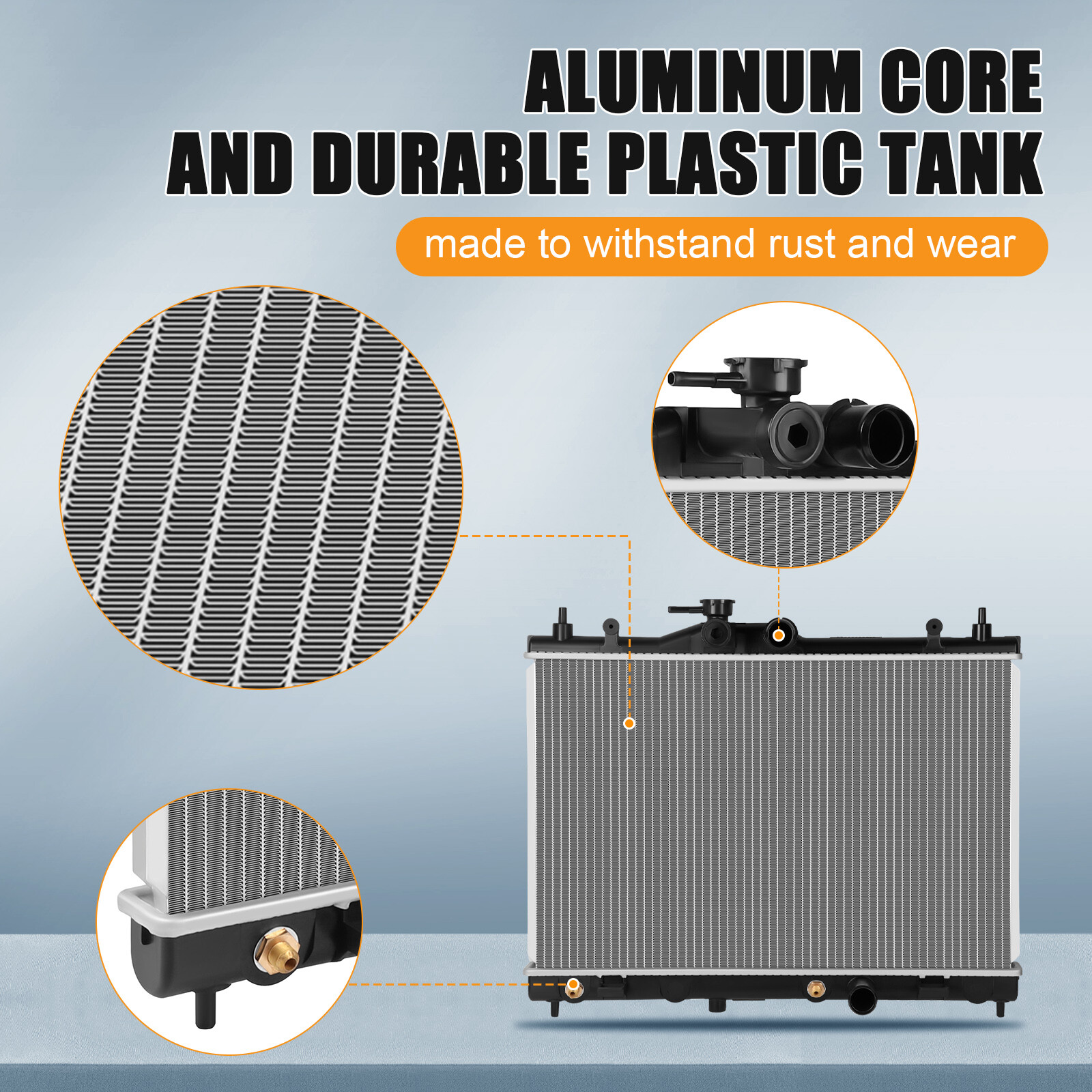 Aluminum Radiator For 07-11 Nissan Versa 4-Door 1.8L 1.6L l4 CU2981 ...