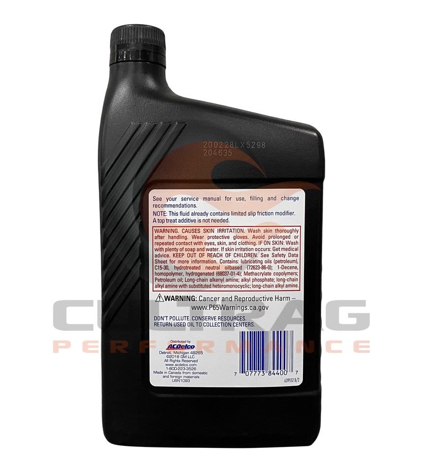 Genuine GM ACDelco Dexron LS 75W-90 Gear Oil 32oz Quart Set of 4 ...