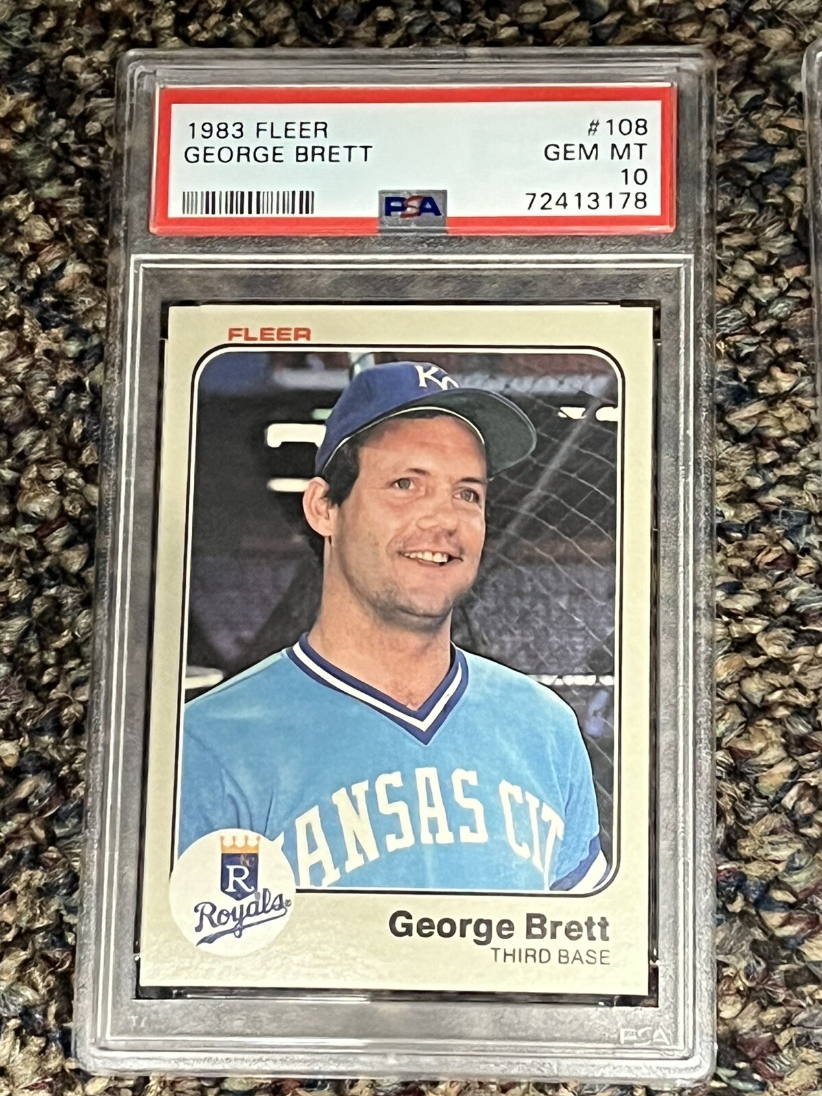 PSA 10 BASEBALL CARD HOF 1983 FLEER HOF GEORGE BRETT KANSAS CITY ROYALS ...