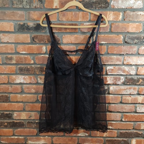 NWT Adore Me Sheer Black Floral Lace Chemise Lingerie Sexy Romantic ...