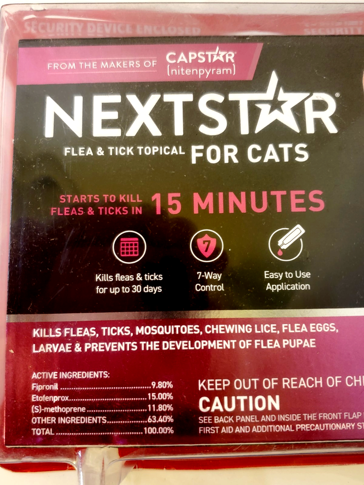 Capstar NEXTSTAR Flea & Tick Topical For Cats 3 Month Supply* New ...