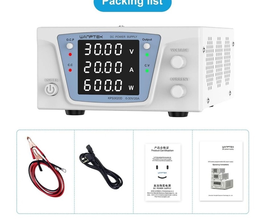 Adjustable DC 0~300V 3A 900W Lab Bench Power Supply Variable Power ...