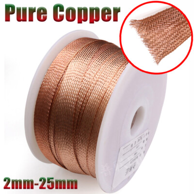 Pure Copper Expandable Metal Braided Shield Sleeving Tube Power Audio ...