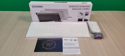 Topmate KM9000 Ultra Slim Wireless Keyboard and Mouse Combo White ...