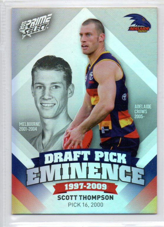 2013 AFL PRIME DRAFT PICK EMINENCE CARD - DPE1 Scott THOMPSON (ADELAIDE ...