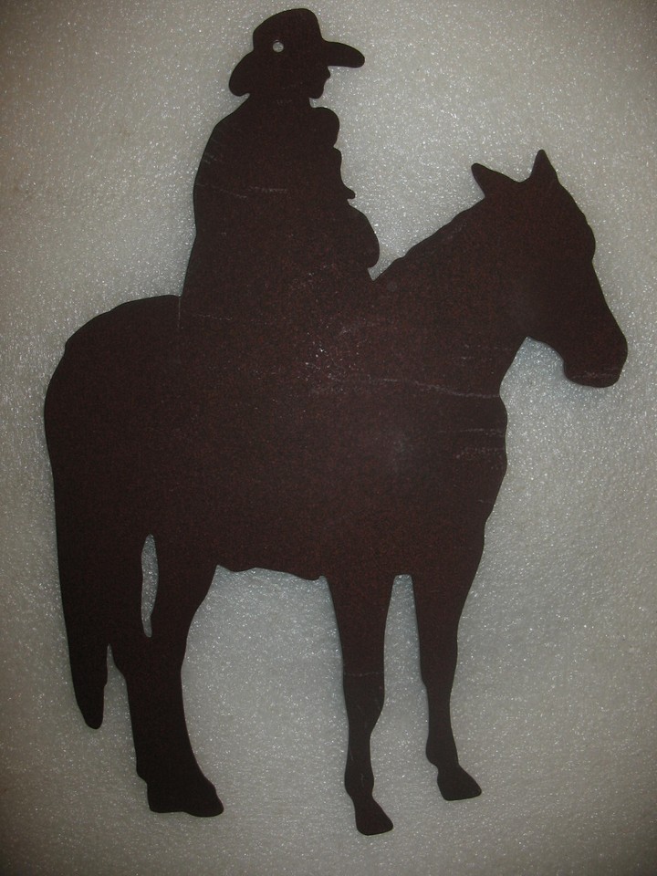 Western Metal Art, Cowboy On His Horse, Texas Metal Wall Art 6.5" x 9.5 ...
