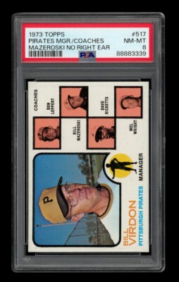 1973 Topps Set-Break #517 Pirates Mgr. Coaches Mazeroski No Right Ear ...