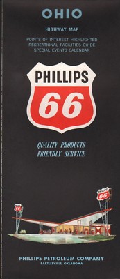 1963 Phillips 66 Road Map: Ohio NOS | eBay