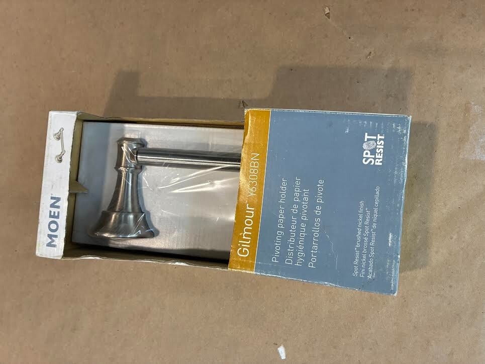 Moen Y6308BN Gilmour Spot Resist Bathroom Tissue Holder BRUSHED NICKEL ...