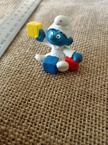 Smurfs 20214 Baby Smurf Toy Blocks Rare Vintage Figure 1984 PVC ...