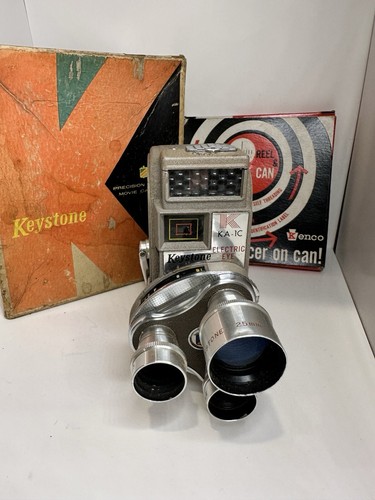 Vintage 1959 Keystone Model KA-1C Electric Eye 8mm Triple Turret Movie ...