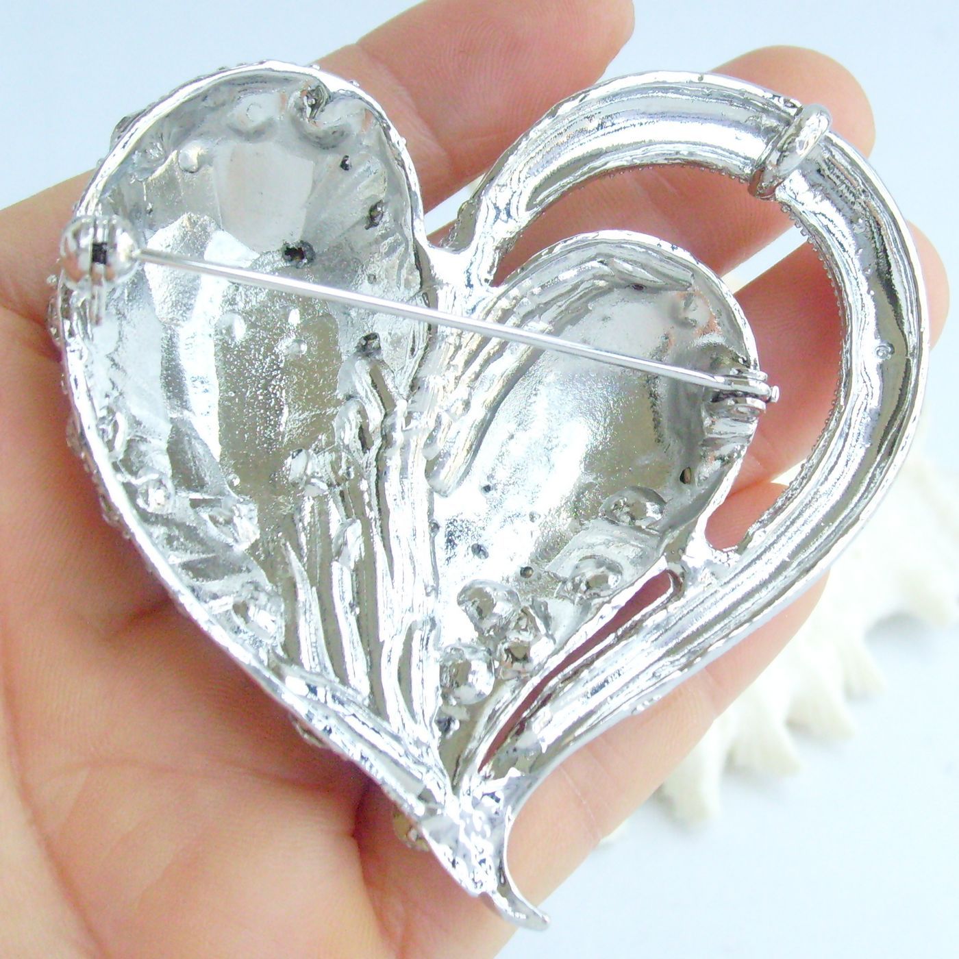 Sweet Love Heart Brooch Pin Pendant Rhinestone Crystal EE04817 | eBay
