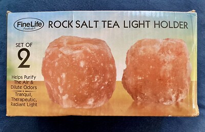 Finelife Rock Salt Tea Light Holder Helps Purify air and therapeutic ...