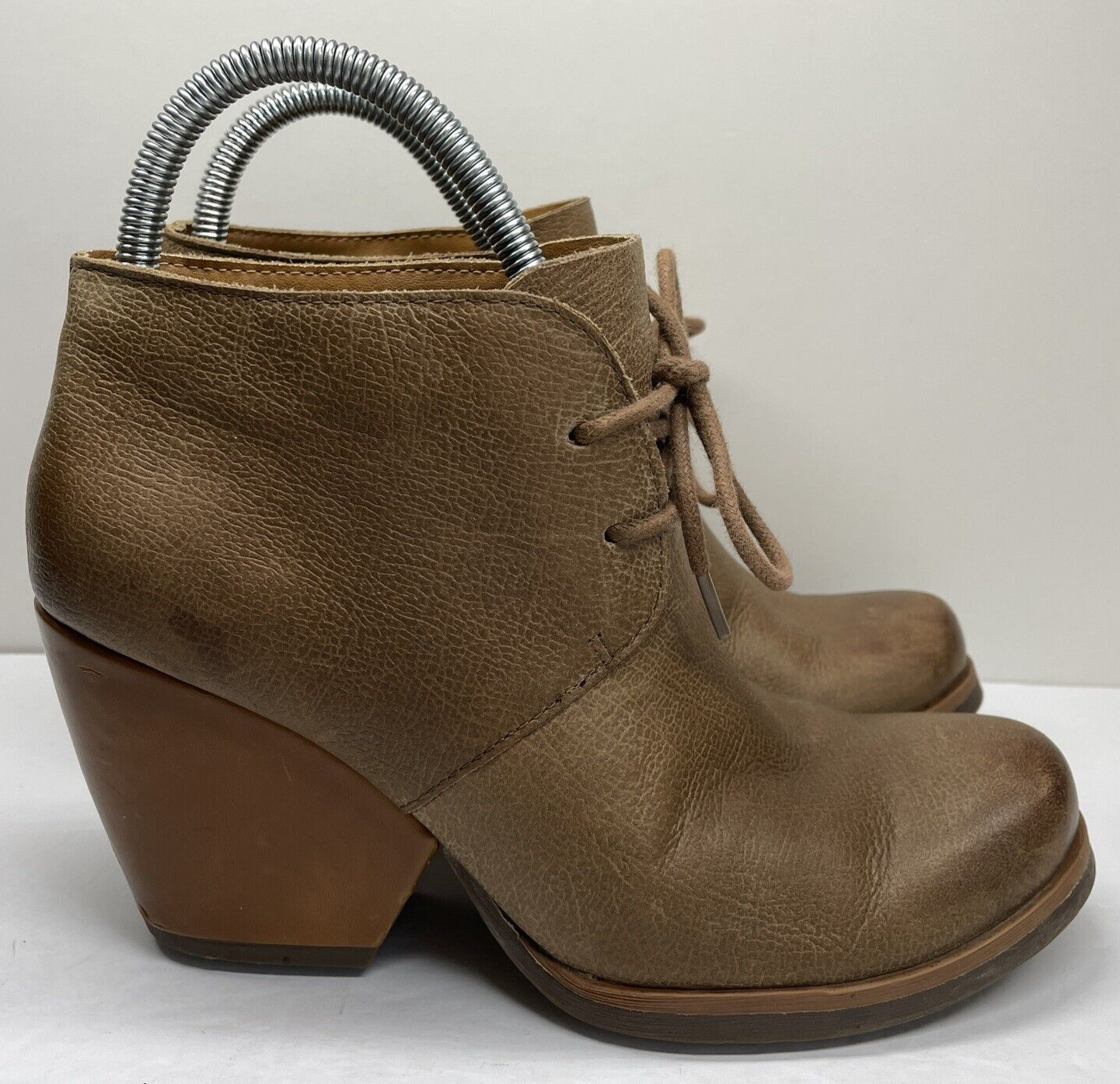 Korks by Kork Ease Brown Leather Lace Up Ankle Boots … - Gem