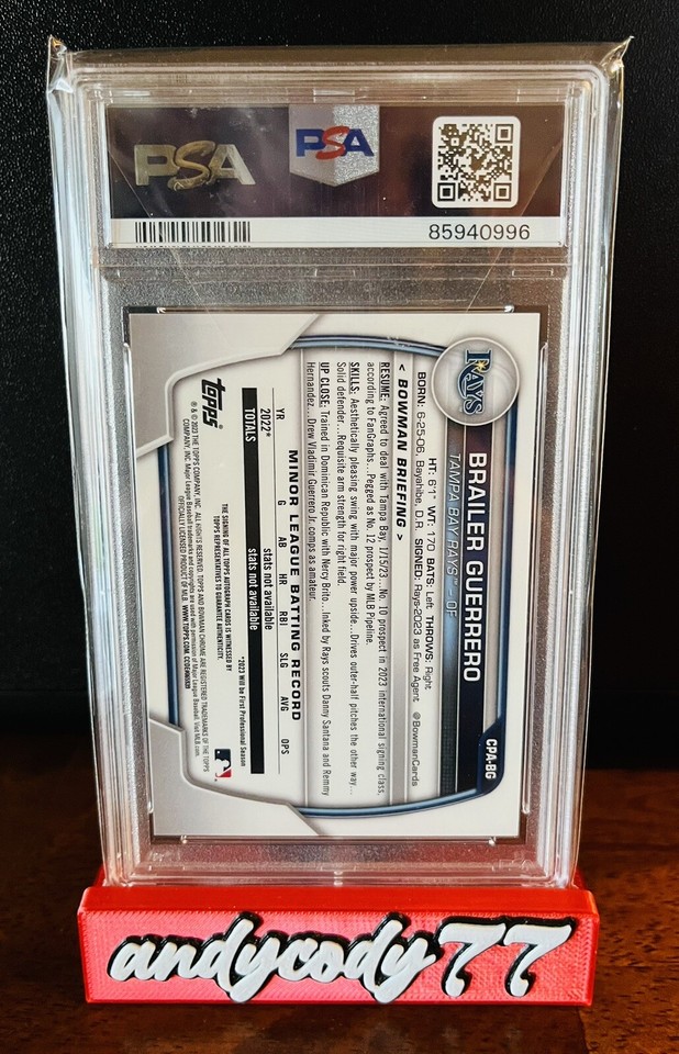 Brailer Guerrero 2023 Bowman Chrome 1st HTA Choice Ref. Auto #052/150 ...