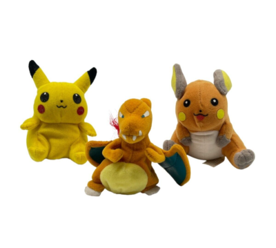Pokemon RAICHU PIKACHU Beanie Plush 1998 Game Freak w/CHARIZARD Treat ...