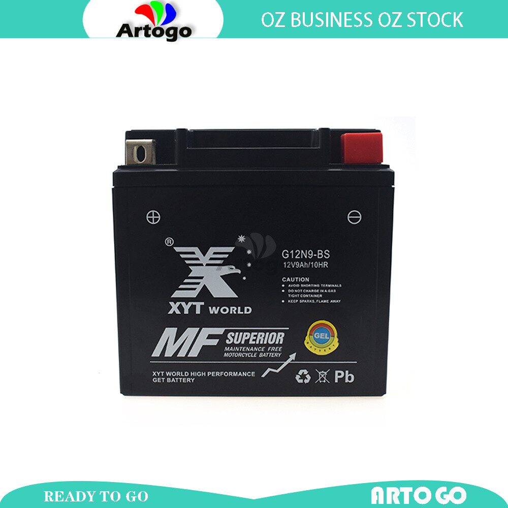 GEL 12N9-BS 12V 9Ah Motorcycle Battery Dirt Bike ATV Quad Scooter ...