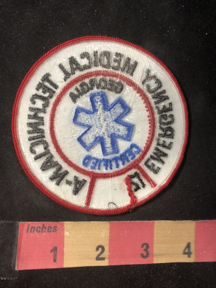 Vtg GEORGIA CERTIFIED EMT Patch - Emergency Medical Technician-A 12 002 ...