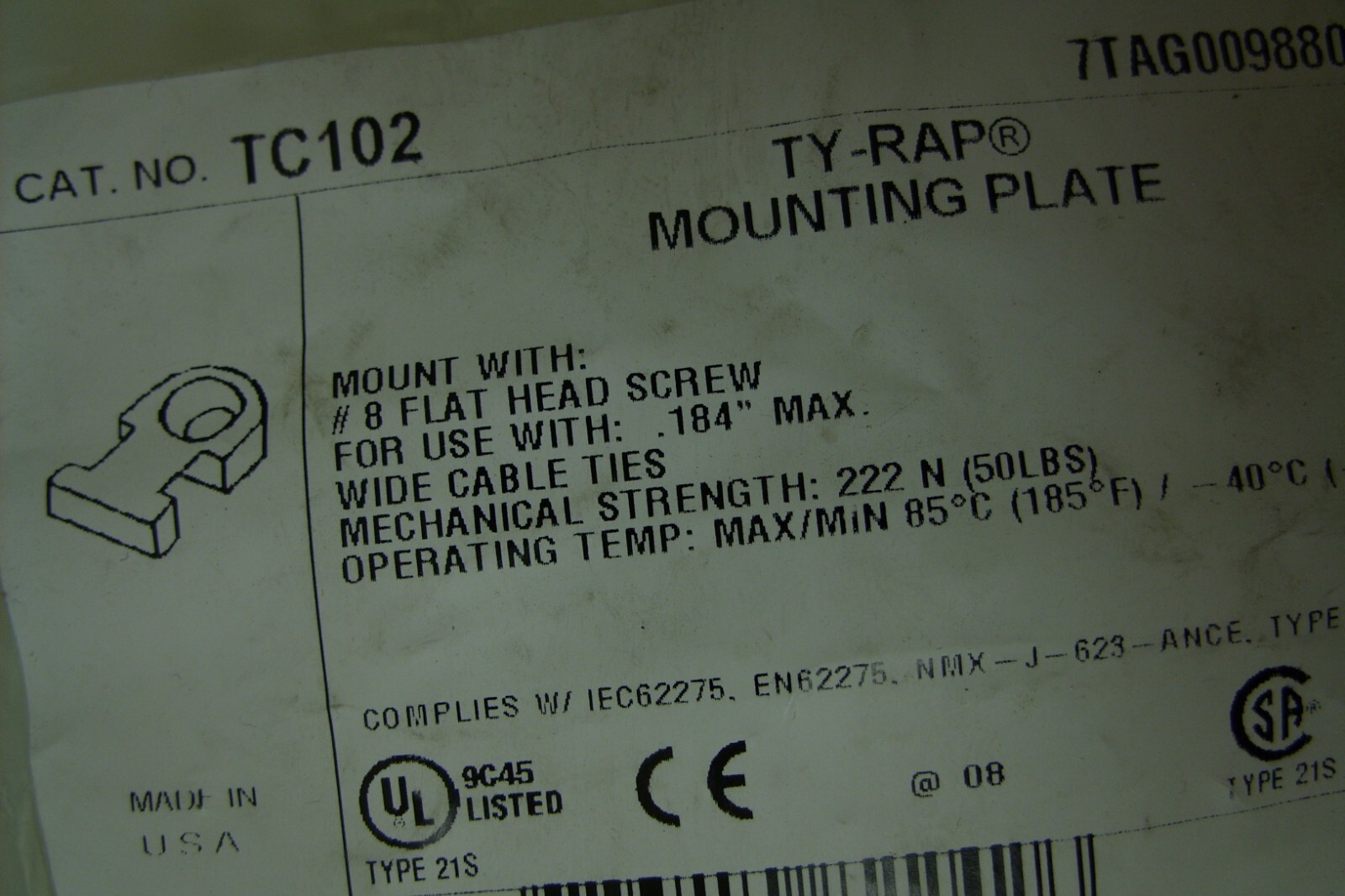 Thomas and Betts TR TC102 CABLE TIE .5X.8" NAT MINTR (Pack of 1000) for ...