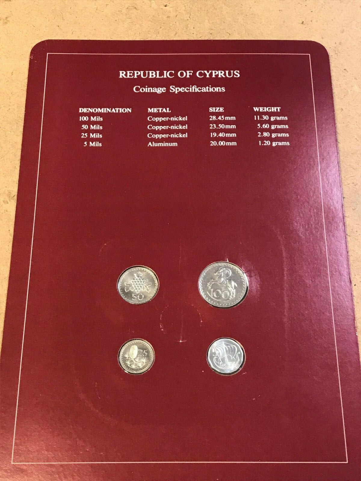 Franklin Mint Coin Sets of All Nations - Republic of Cyprus 4 Coins ...