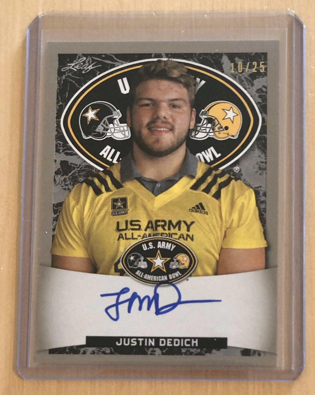 Justin Dedich 2018 Leaf Army Silver Tour Auto 10/25 USC Trojans ...