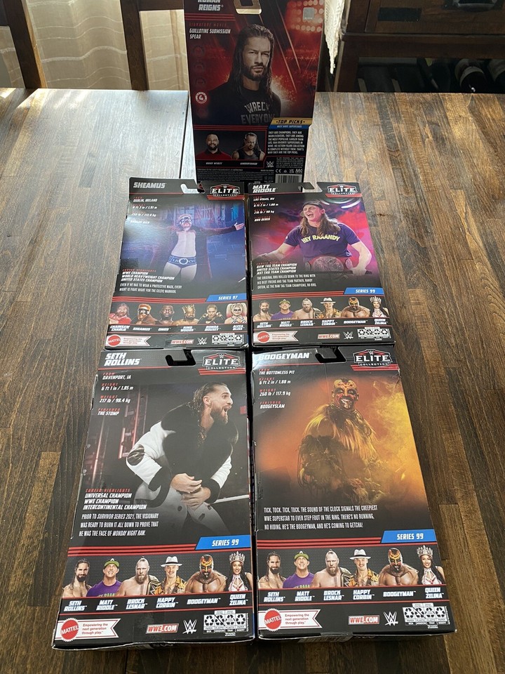 WWE Elite Action Figures Lot (5) Rollins Reigns Riddle Sheamus ...