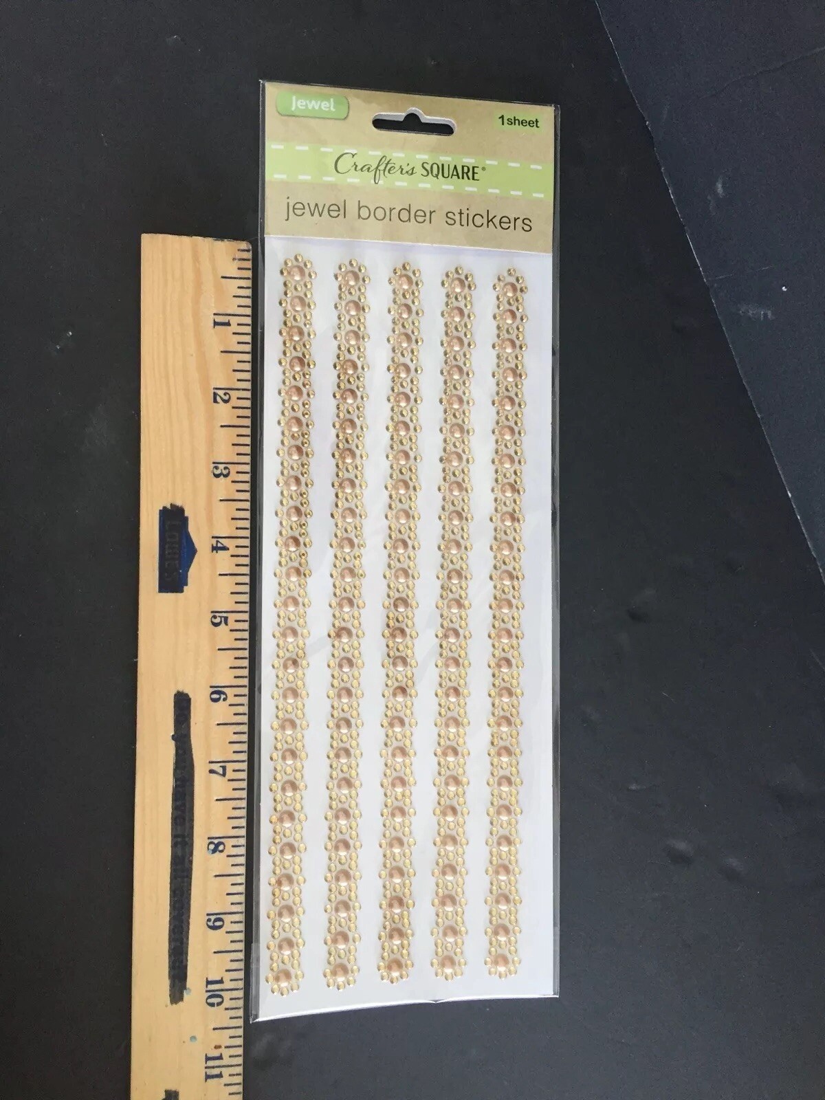 Crafters Square Jewel Border Gold Bling 4’ 2” Of Gold Pearls Bling | eBay