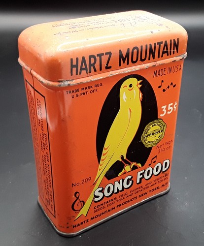 Vintage Hartz Mountain Song Food Tin / Box Canary Bird Animal HW3 | eBay