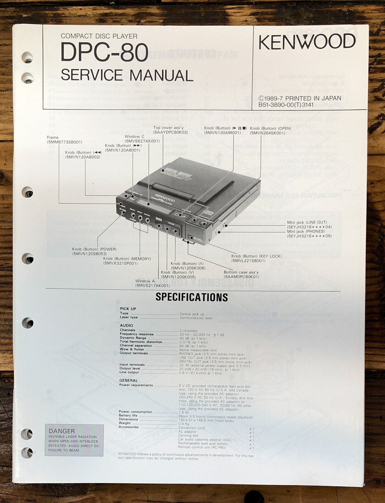 Kenwood DPC-80 CD Player Service Manual *Original* | eBay