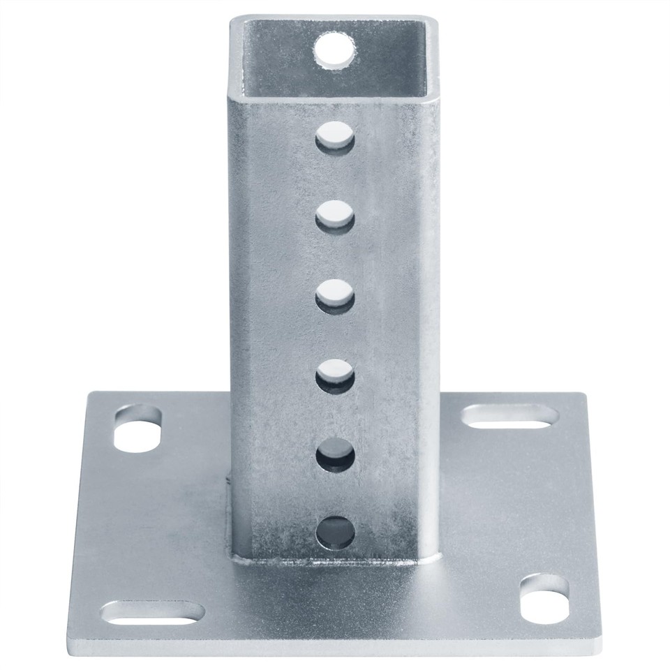 2" x 2" Square Sign Post Anchor Flange Base, Square Post Surface Mount ...