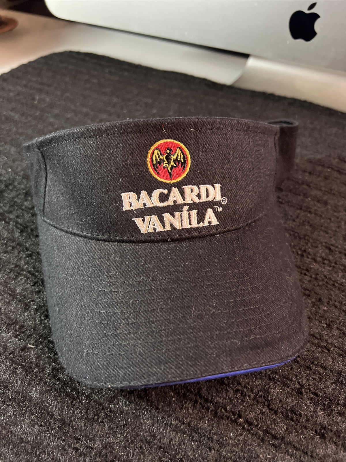 Bacardi Vanilla Rum Logo Visor Cap Hat Black Blue St… - Gem