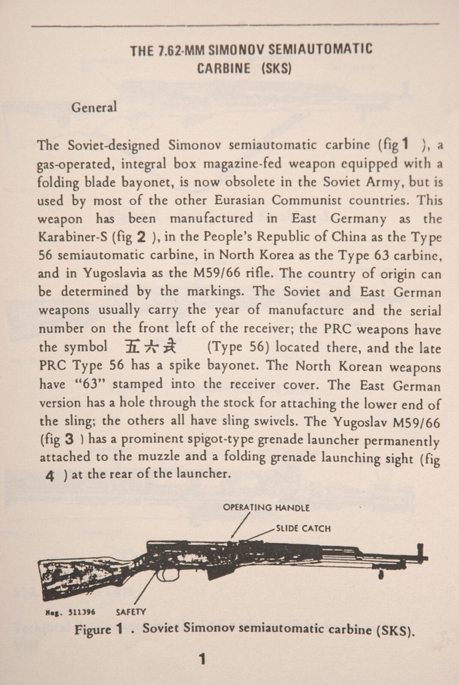 VINTAGE SKS TECHNICAL IDENTIFICATION & OPERATION MANUAL | eBay