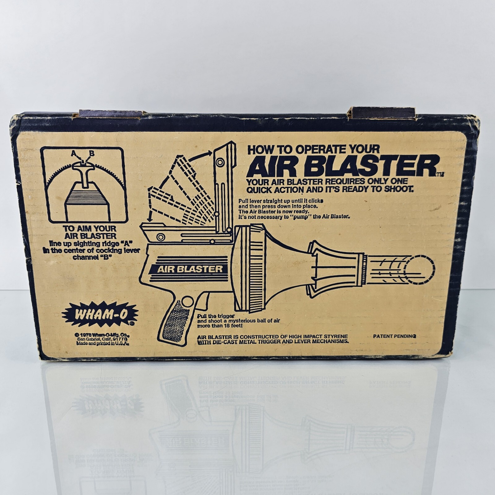 Vintage 1978 Wham-O Air Blaster Toy with Target In Original Box AS IS ...