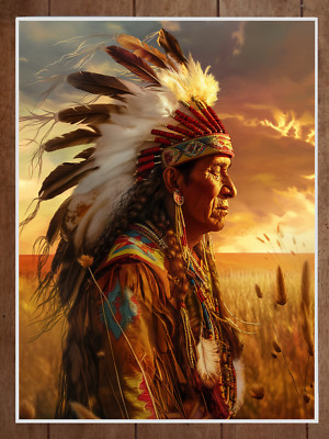 Native American War Chief Poster 18x24in | eBay