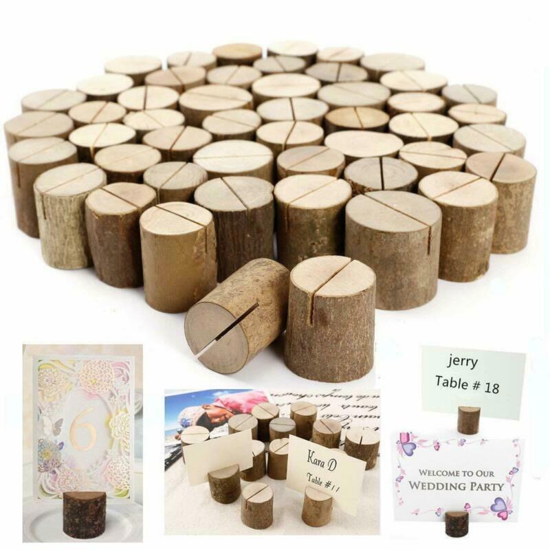 100 Pack Wooden Table Name Place Card Holder Rustic Wedding Party Table ...