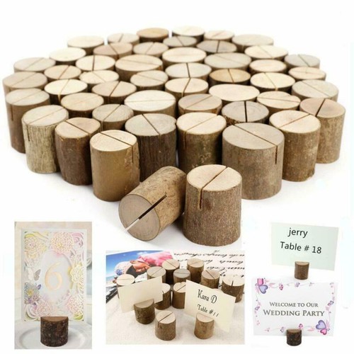 100 Pack Wooden Table Name Place Card Holder Rustic Wedding Party Table ...