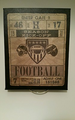 CANVAS SPORTS WALL ART, Retro FOOTBALL ticket design. | eBay