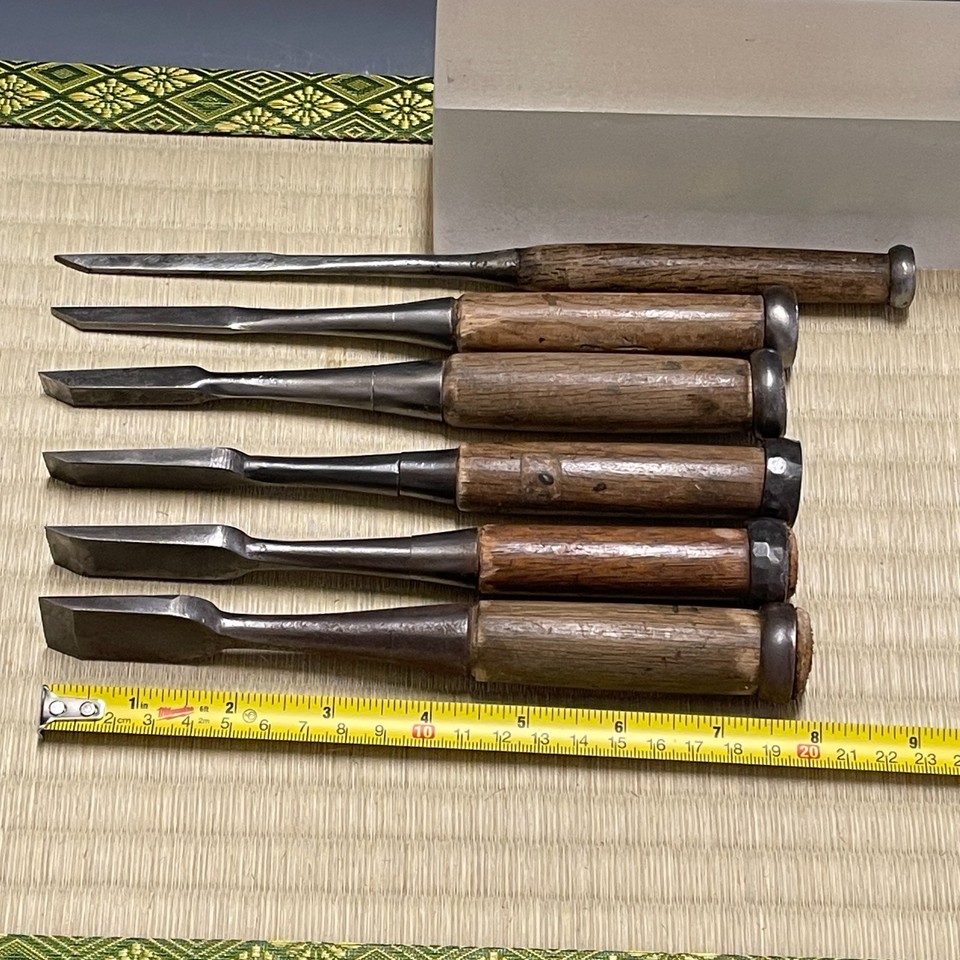 Oire Tataki Japanese NOMI Chisel #367 Lot of 6 Carpentry Wood Tool ...