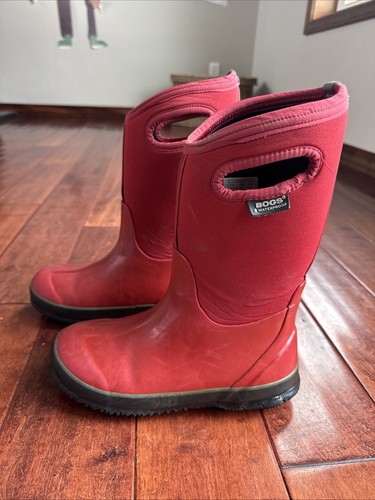 BOGS Big Kids Classic High Black Fabric Snow Winter Rain Boots Youth ...