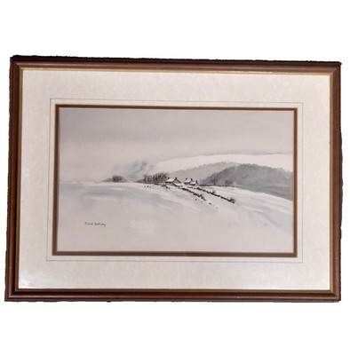 "Snowscape" David Bellamy - Signed & Framed Original Watercolour ...