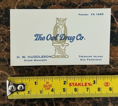 SCARCE 1939 SF GGIE EXPO TREASURE ISLAND OWL DRUG CO STORE MANAGER ...