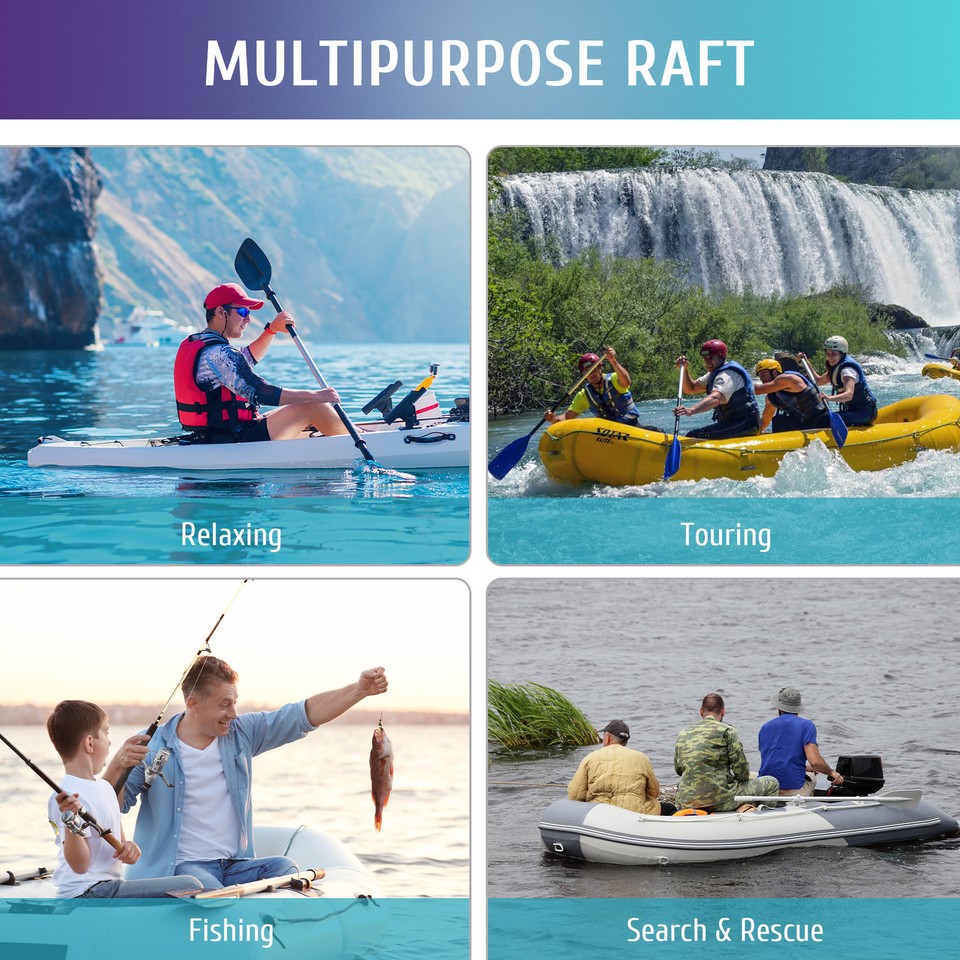 10ft Inflatable Boat w/pump Raft Fishing Dinghy Tender Pontoon Rescue ...