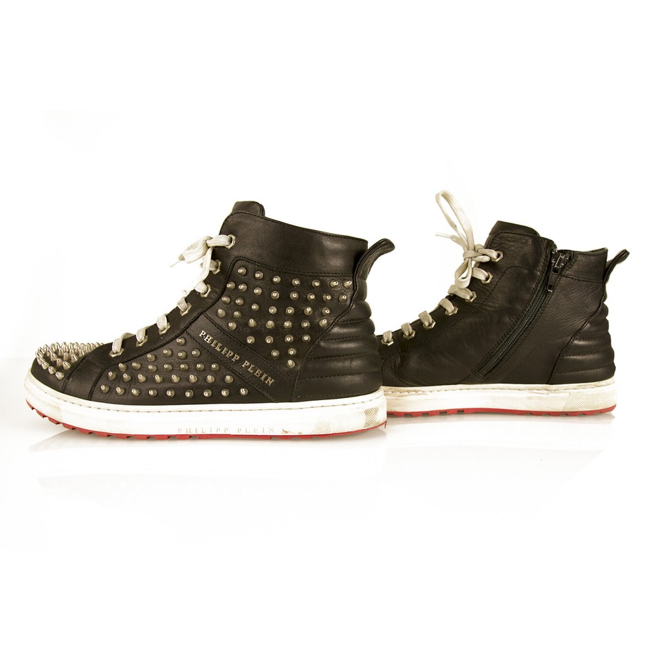 PHILIPP PLEIN Studded Hi-top Leather Sneakers High Top Trainers sz 37 ...