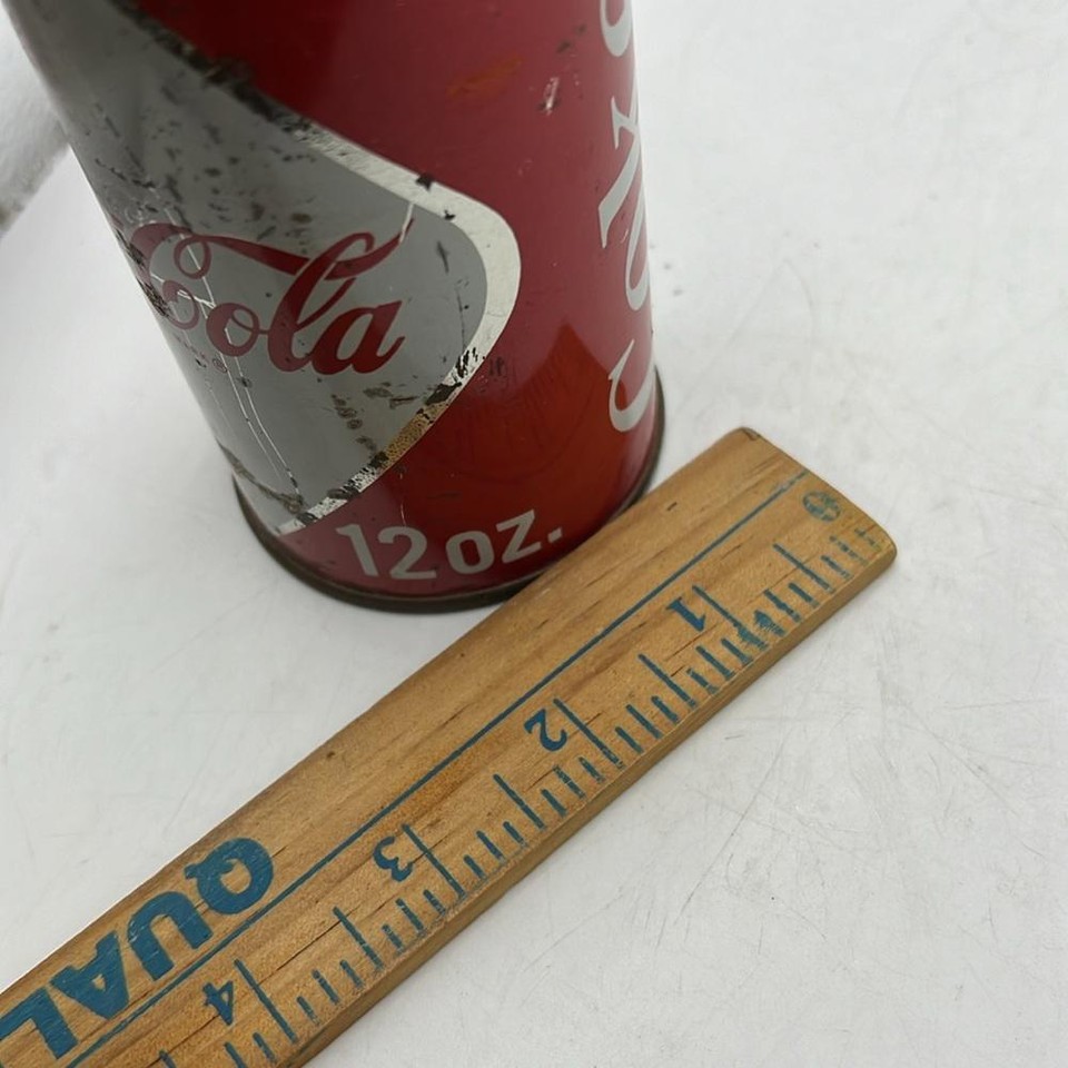 Vintage Antique Coca Cola Coke Flat Pull Tab Opened Can Red 12 Oz ...