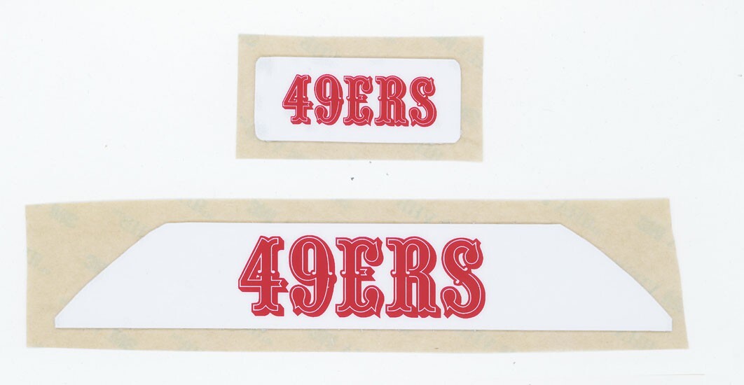 NOS San Francisco 49ers Team Name Bumper Decals Riddell VSR4 - 20mil 3M ...