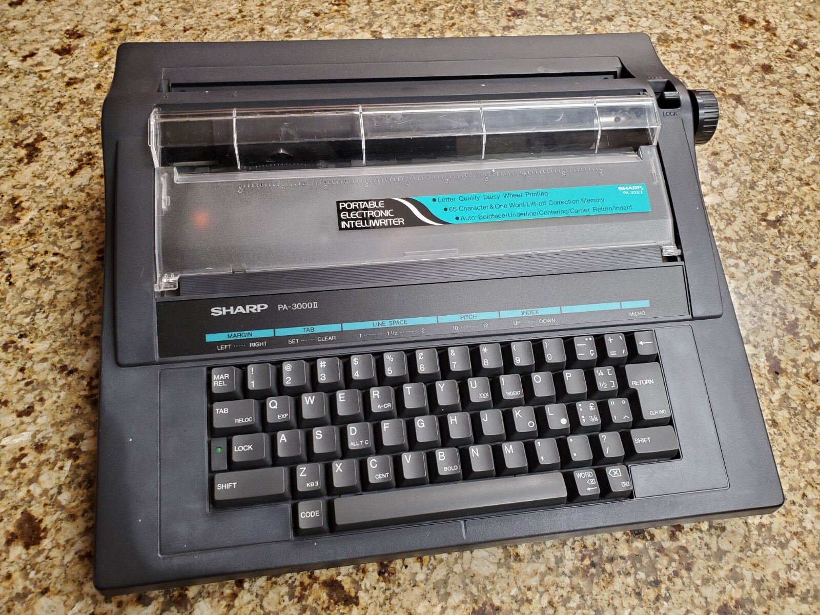 Sharp PA-3000II Portable Electronic Intelliwriter Typewriter | Untested ...
