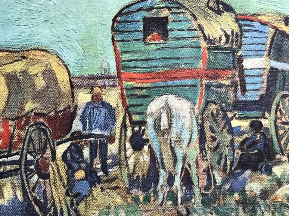 Vincent Van GOGH Lithograph Ltd. Ed. "Gypsy Camp" 1937 w/Frame | eBay UK