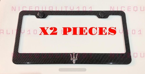 X2 Maserati 100% Carbon Fiber Style Stainless Steel Frame Plate Holder ...