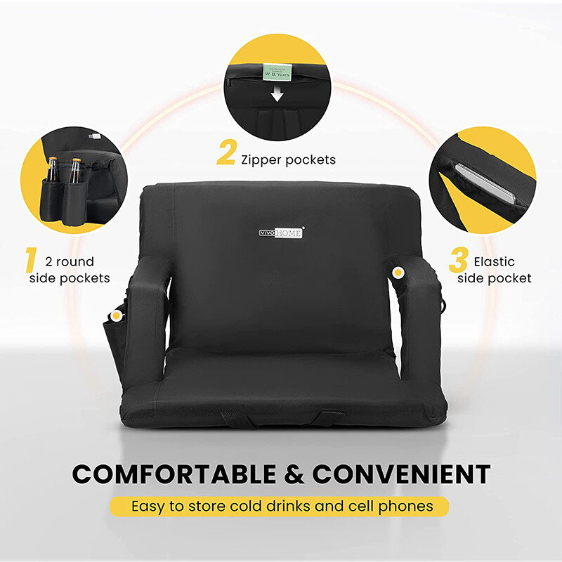1/2pcs Folding Stadium Seat Chair Cushion Reclining Competit Bleacher ...